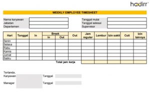 Contoh Timesheet Kerja Karyawan dan Cara Membuatnya - Aplikasi Absensi ...