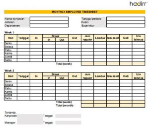 Timesheet Karyawan: Manfaat dan Contoh Template - Aplikasi Absensi ...