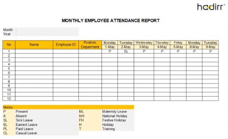 3 Contoh Format Absensi Karyawan Terlengkap - Aplikasi Absensi Online ...
