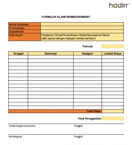 Referensi Form Reimbursement Excel Karyawan Lapangan - Aplikasi Absensi ...