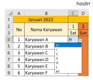 Contoh Rekap Absensi Karyawan Menggunakan Excel dan Word - Aplikasi ...