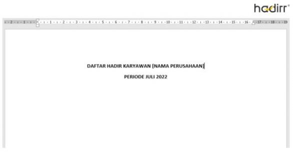 Contoh Rekap Absensi Karyawan Menggunakan Excel dan Word - Aplikasi ...