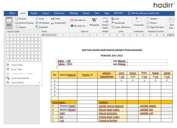Cara Membuat Daftar Absensi Karyawan Di Excel – iFaWorldCup.com Cara Membuat Daftar Absensi Karyawan Di Excel – iFaWorldCup.com