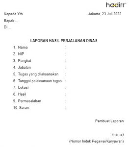 Contoh Laporan Perjalanan Dinas Lengkap di Word dan Excel - Aplikasi ...