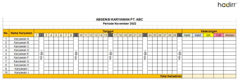 Tutorial Membuat Absensi Karyawan Excel - Aplikasi Absensi Online Karyawan