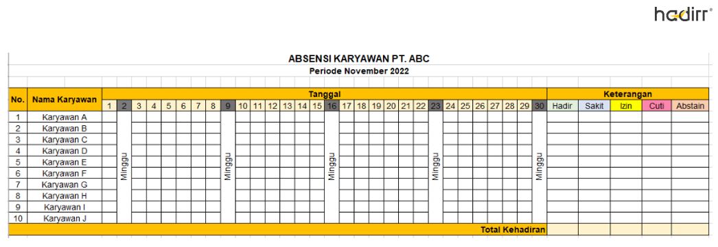 Tutorial Membuat Absensi Karyawan Excel - Aplikasi Absensi Online Karyawan