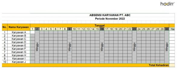 Tutorial Membuat Absensi Karyawan Excel - Aplikasi Absensi Online Karyawan