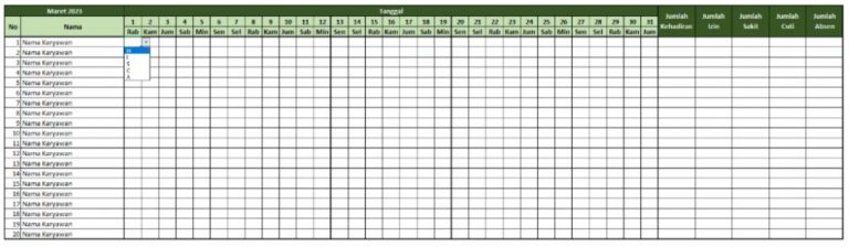 Kumpulan Format Rekap Absensi Karyawan Excel - Aplikasi Absensi Online ...