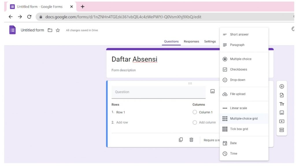 Form Absensi Online di Google Form: Contoh & Cara Membuat - Aplikasi ...
