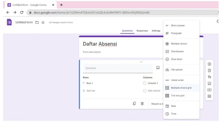 Form Absensi Online di Google Form: Contoh & Cara Membuat - Aplikasi ...