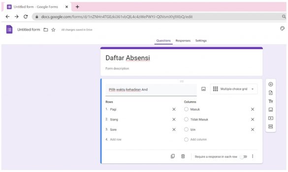 Form Absensi Online di Google Form: Contoh & Cara Membuat - Aplikasi ...