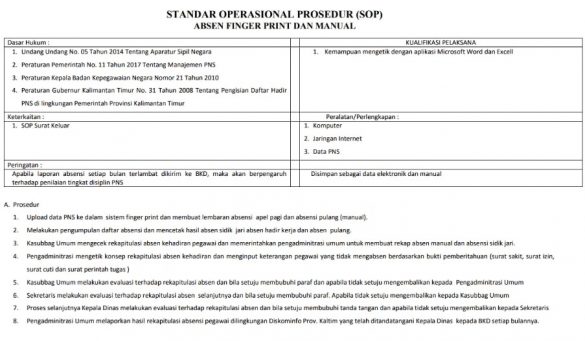 Kumpulan SOP Presensi Kepegawaian di Berbagai Instansi - Aplikasi ...